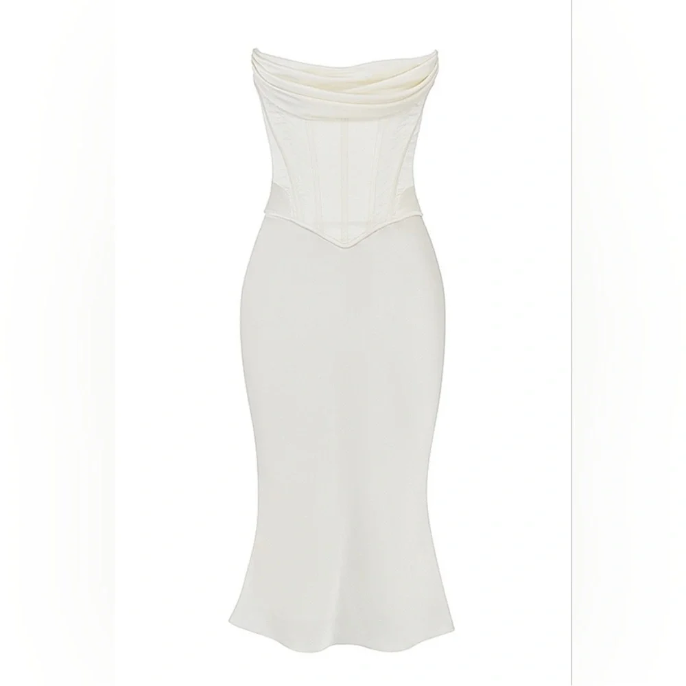 House of CB | Dresses | House Of Cb Sienna Strapless Satin Corset Dress ...